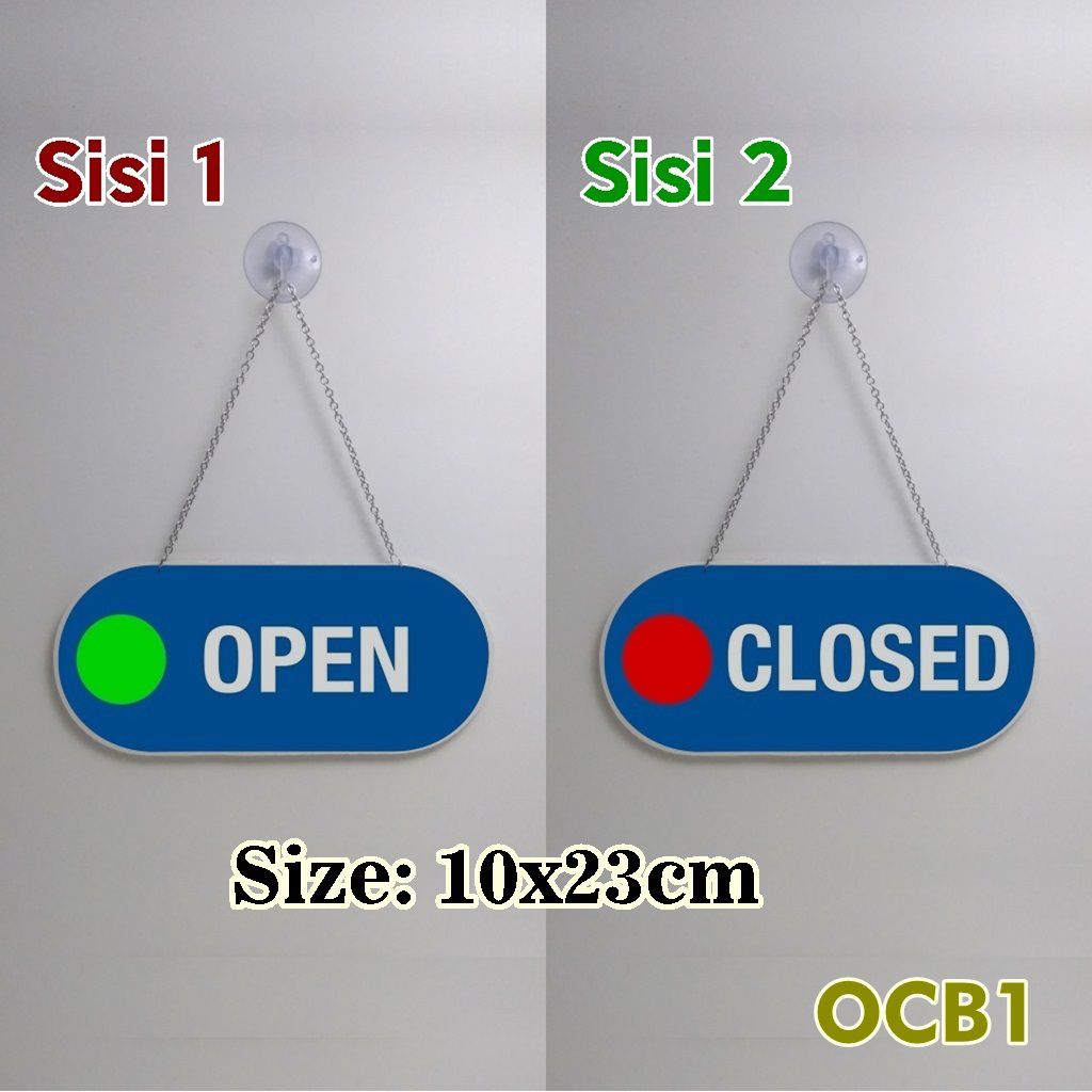 Jual Open Close Sign Label Gantung Buka Tutup Pintu Toko Oval Signage ...