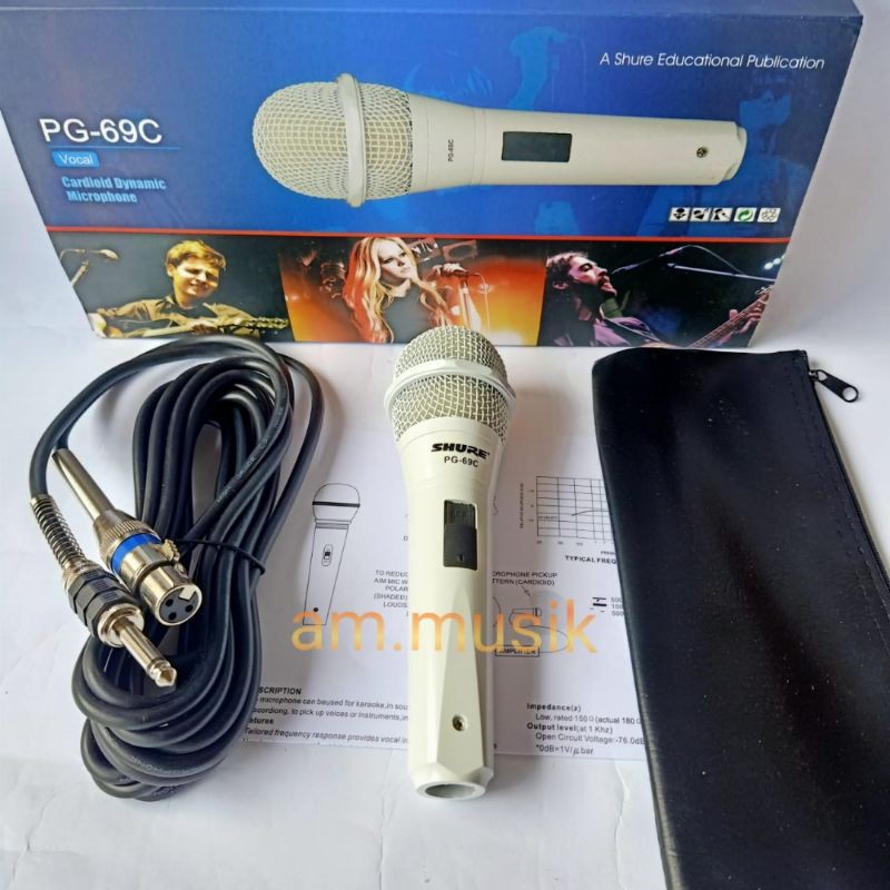 Jual MIC KABEL PG69C WARNA PUTIH BAHAN METAL BESI PG 69 C | Shopee ...