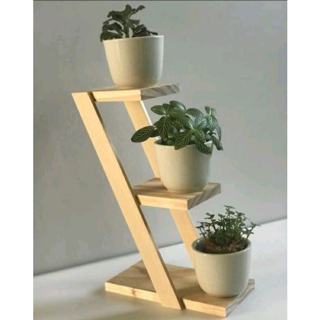 Jual RAK TANAMAN SUSUN MIRING TIGA LANTAI BAHAN KAYU | Shopee Indonesia
