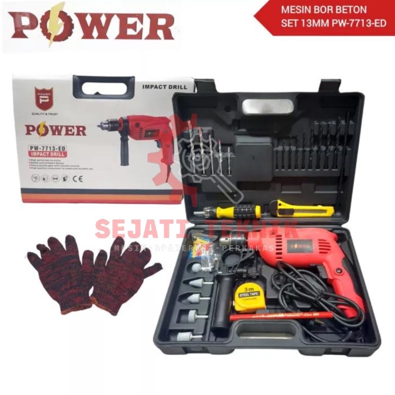 Jual bor listrik 13mm set koper box pvc POWER | Shopee Indonesia