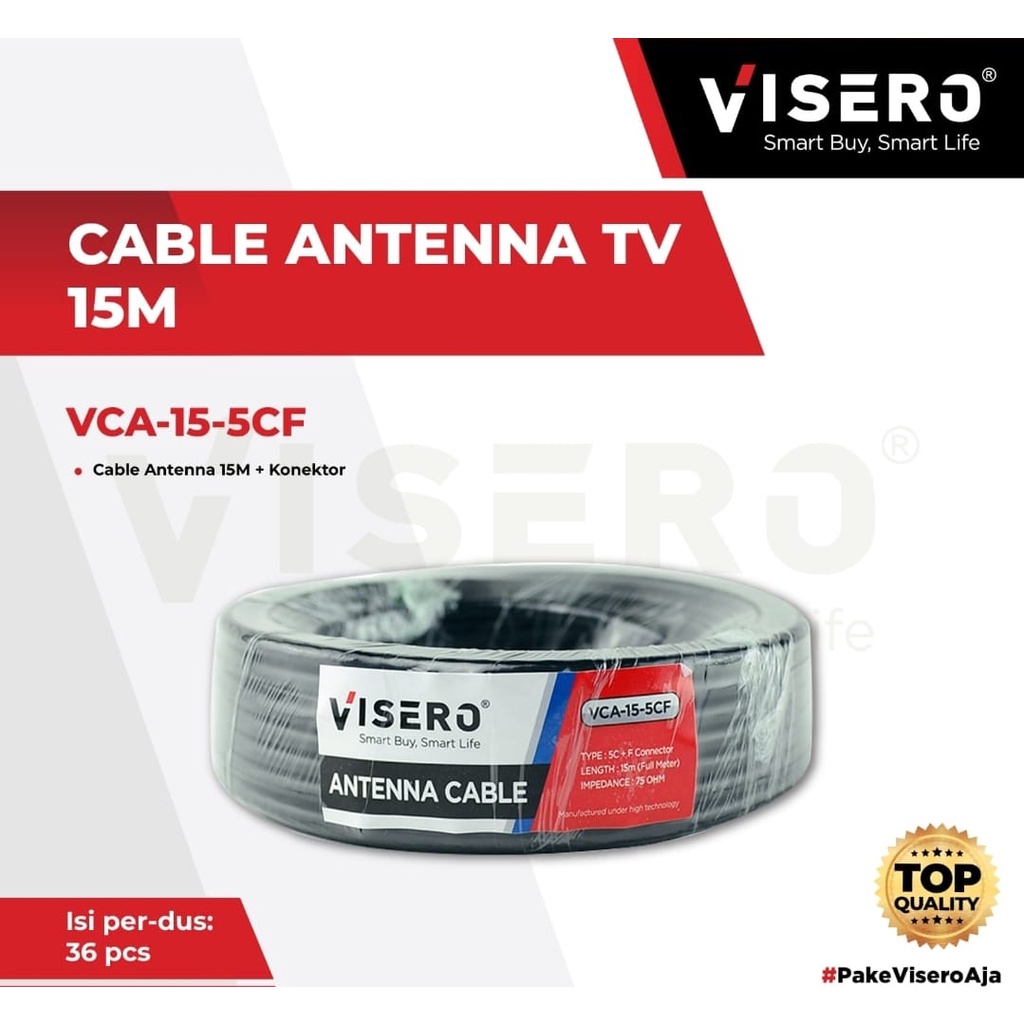 Jual Kabel Antena TV VISERO 15M / Kabel TV Visero 15Meter VCA-15-5CF | Shopee Indonesia