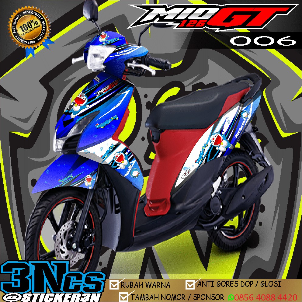 Jual sticker doraemon fullbodi yamaha mio gt, stripping yamaha mio gt ...