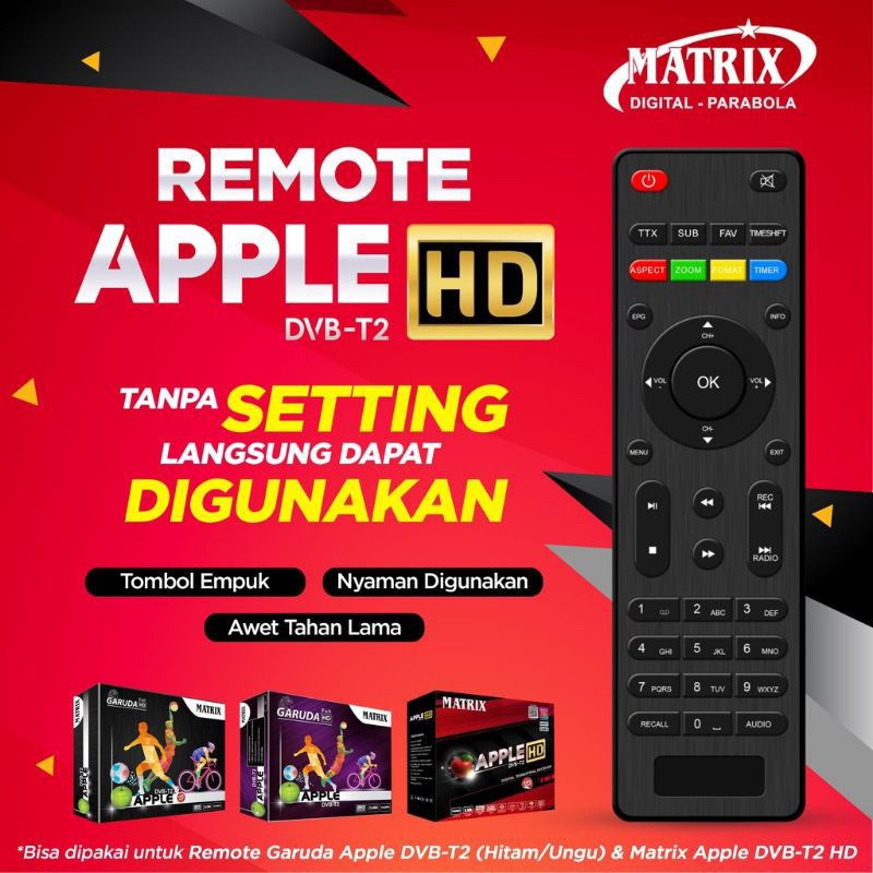 Jual Promo (PER 5 PCS) REMOTE STB Matrix DVB T2 Remot Set Top Box Original Pabrik | Shopee Indonesia