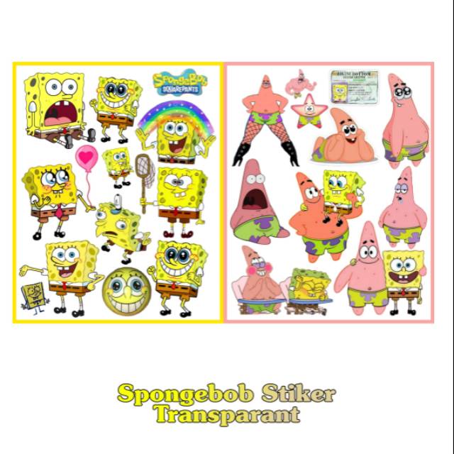 Jual Spongebob Patrick Squidward Stiker Transparant | Shopee Indonesia