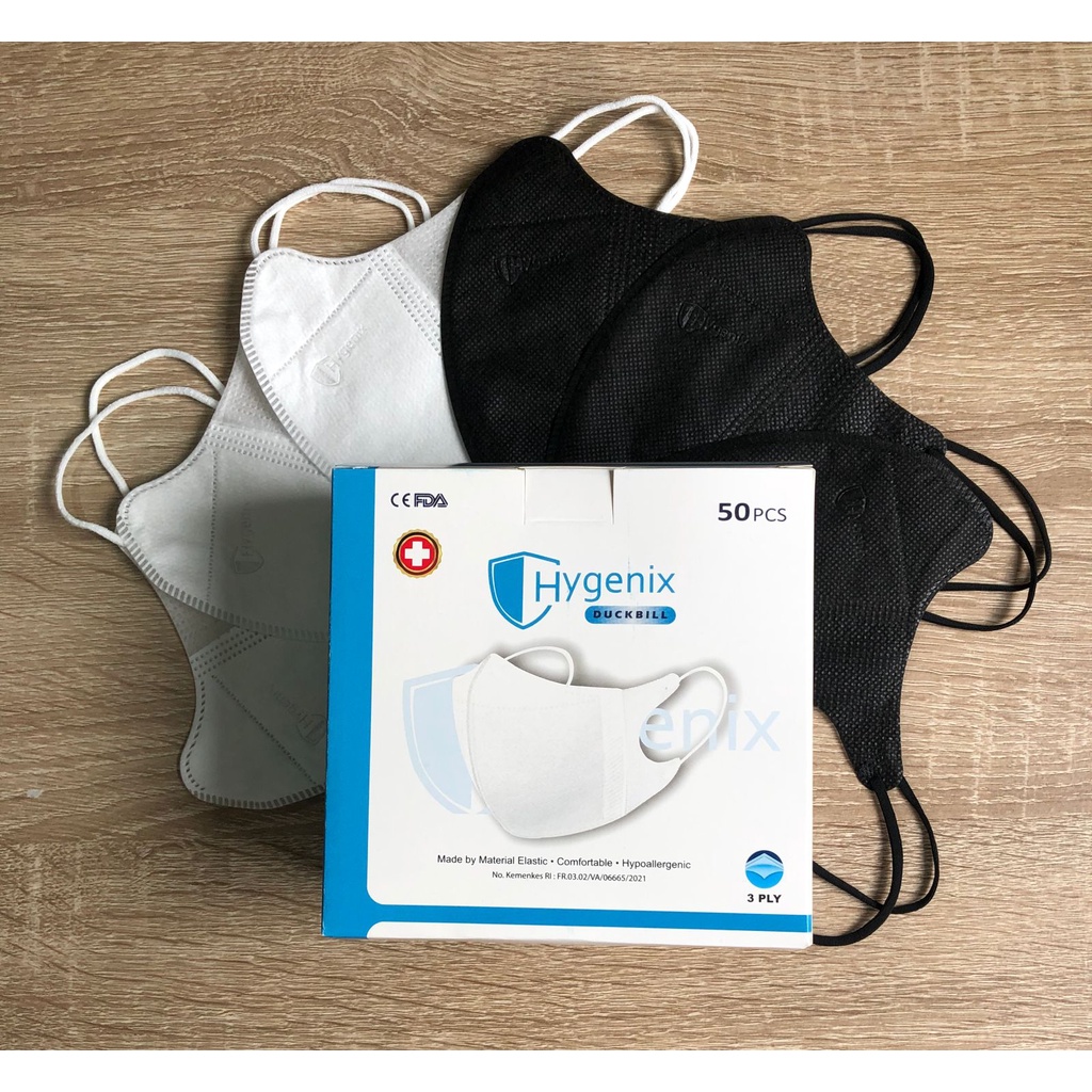 Jual Masker Hygenix Duckbill Hypoallergenic 3Ply earloop Box isi 50pcs ...