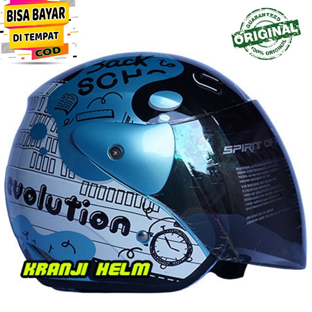 Jual Helm / Helm half face / Helm gm evolution note sea blue termurah ...