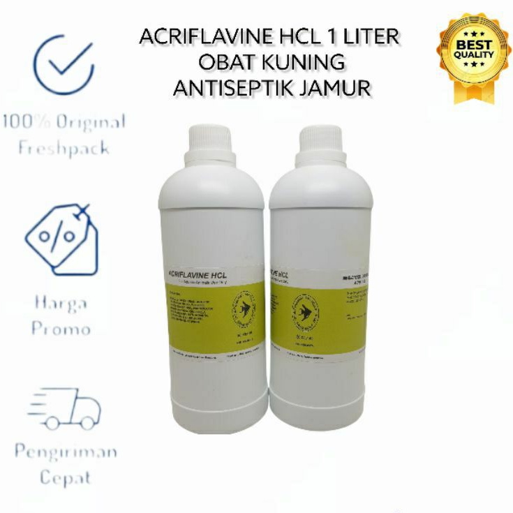 Jual ACRIFLAVINE HCL 1 LITER OBAT KUNING ANTISEPTIK JAMUR VITAMIN IKAN ...
