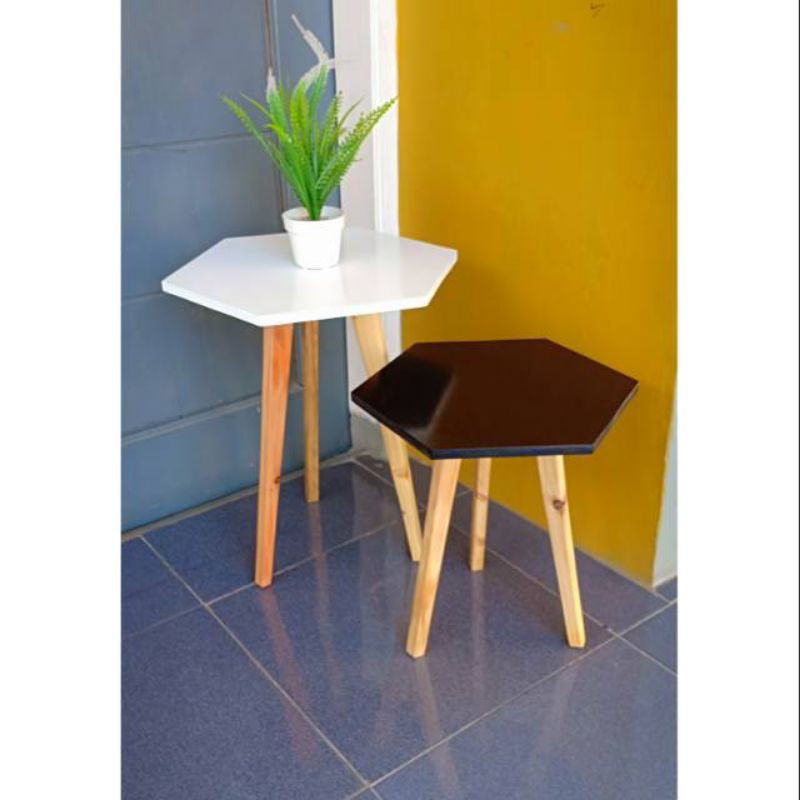 Jual meja scandinavian meja minimalis meja tamu meja hexagon | Shopee ...
