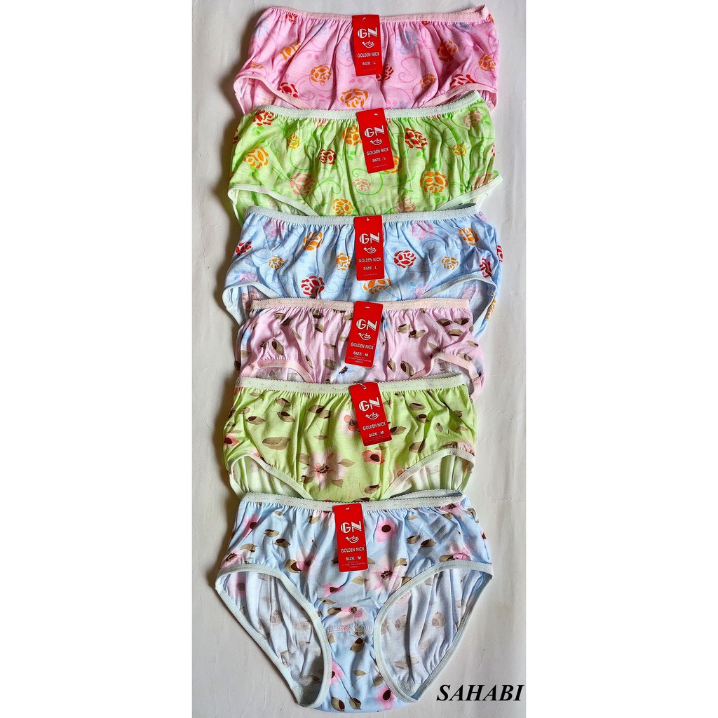 Jual Sahabi - 6 Pcs Golden Nick Bermotif Celana Dalam, Pakaian Dalam Wanita // Size M, L, XL ...