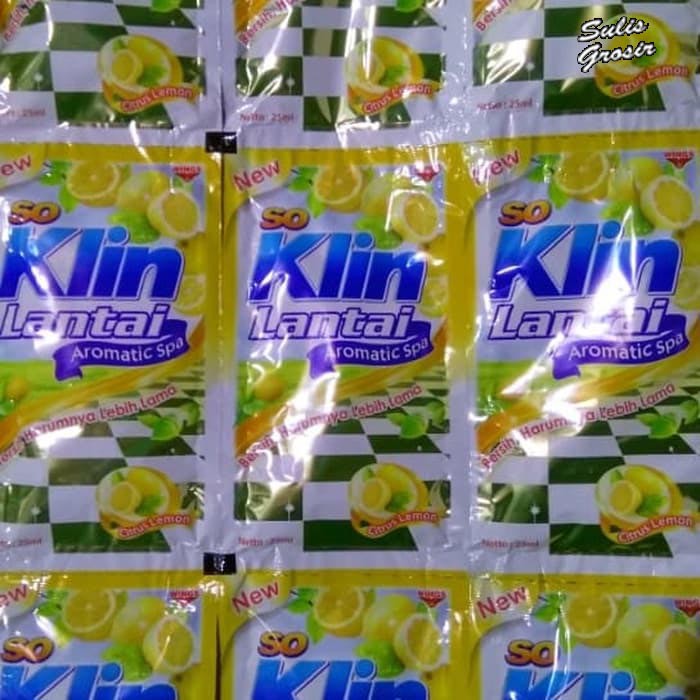 Jual So Klin Lantai Kuning Citrus Lemon Serenceng Isi 12 Sachet @ 25 ml ...