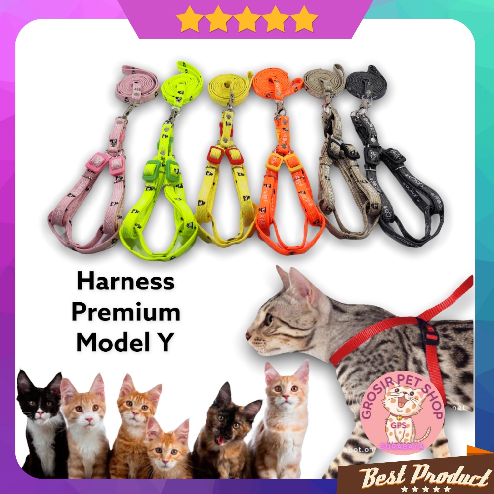Jual Tali harnes kucing / harness kucing model Y premium | Shopee Indonesia