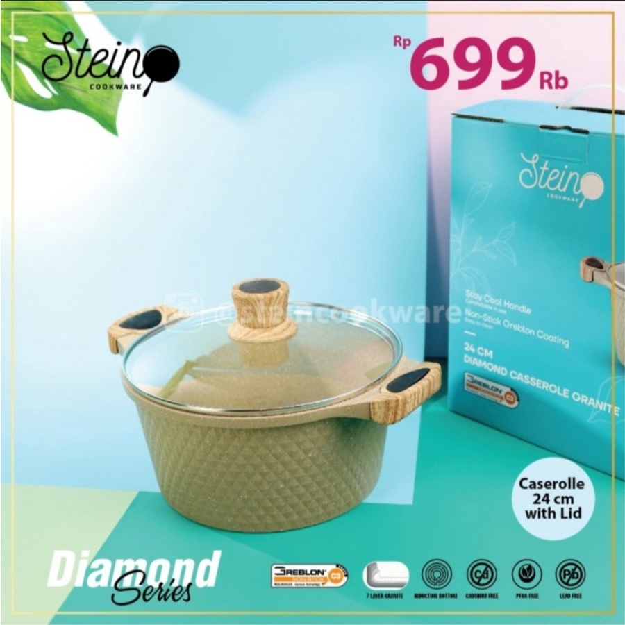 Jual Steincookware Stein Diamond Casserole 24 cm | Shopee Indonesia