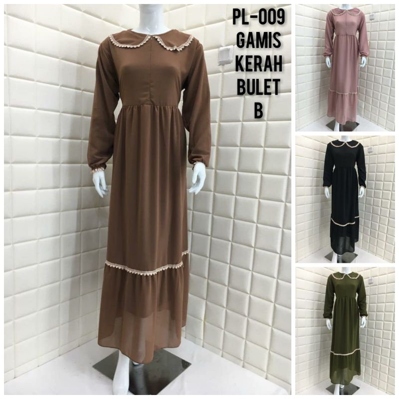 Jual Kode 009 Gamis kerah bulet | Shopee Indonesia