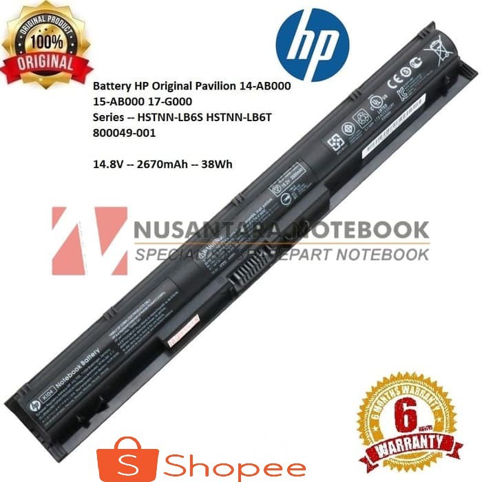 Jual Baterai Laptop HP Pavilion 14 K104 Original | Shopee Indonesia