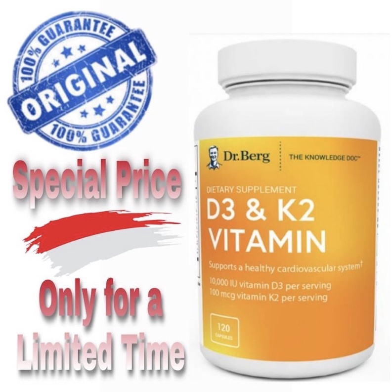 Jual VITAMIN D3 & K2 Dr. Berg 10,000 IU 120 Kapsul | Shopee Indonesia