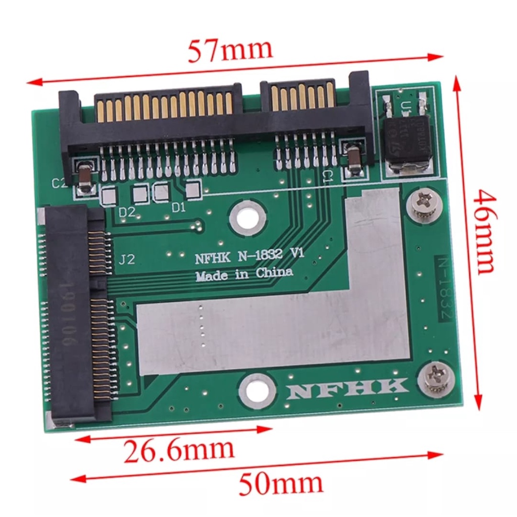 Jual Adapter Konverter Kartu Modul Papan mSATA Mini PCIE SSD To Sata ...