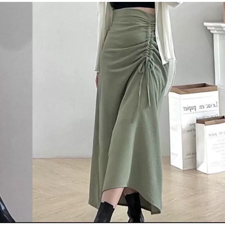 Jual NEW TSABINA ROK SERUT/rok serut samping/korean style/crinkle ...