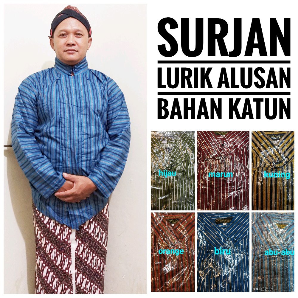 Jual surjan lurik dewasa bahan katun alusan biru | Shopee Indonesia