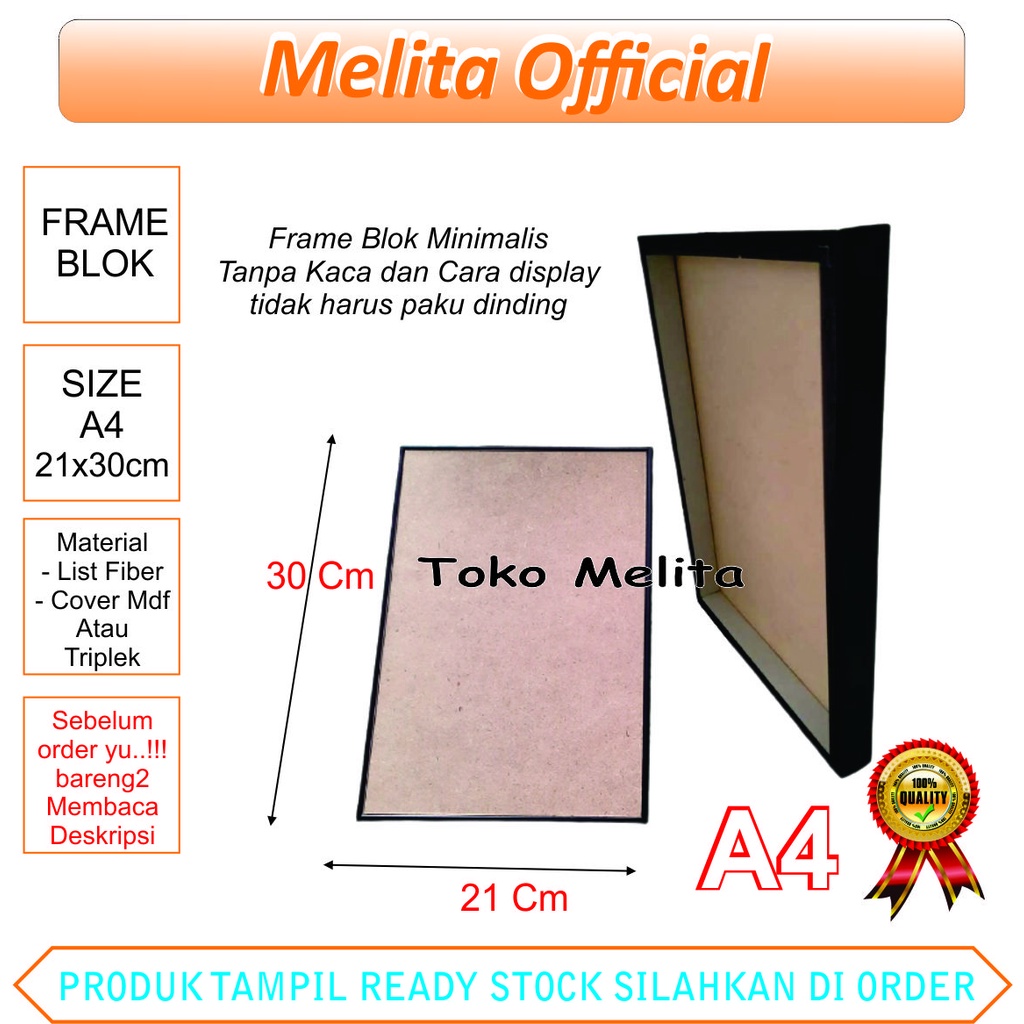 Jual Frame foto blok bingkai foto A4 21x30 cm minimalis | Shopee Indonesia
