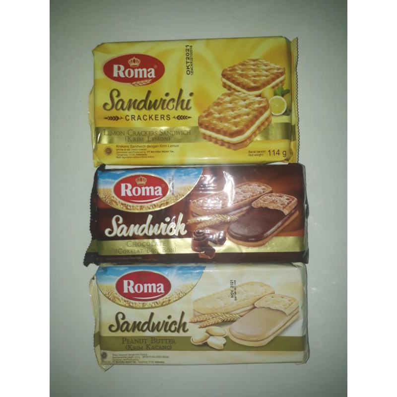 Jual Roma Sandwich All Variant (Peanut Butter, Chocolate, Lemon ...