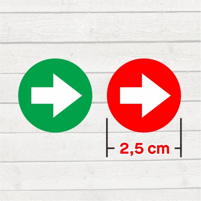 Jual Sticker Vinyl Penunjuk Arah Panah Stiker Label Arrow Diameter 2,5 ...