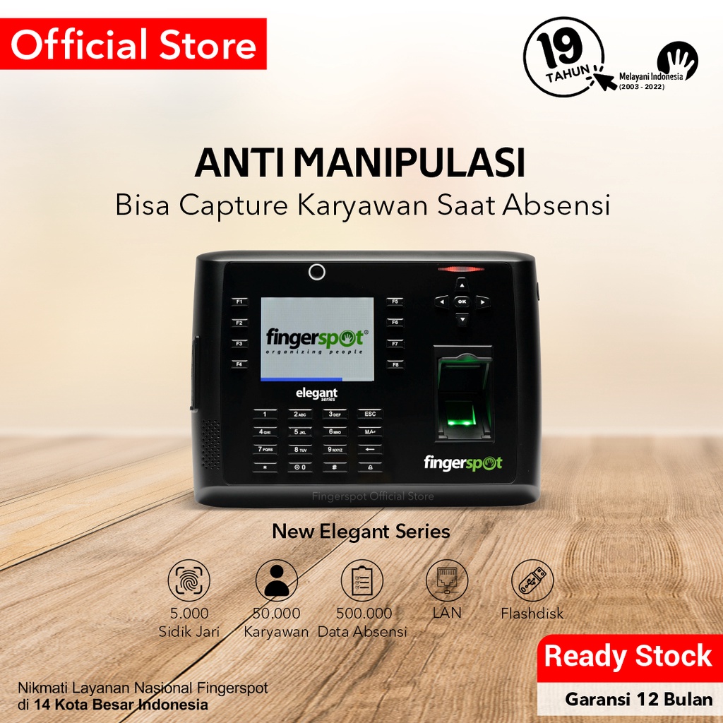 Jual Mesin Absensi Sidik Jari Fingerprint - Fingerspot New Elegant ...