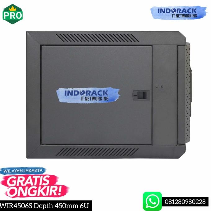Jual Wallmount Rack Indorack Single Door Rak Server 6U Depth 450Mm ...