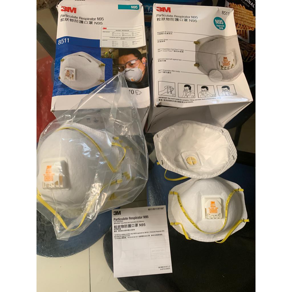 Jual Masker Respirator 3M N95 NIOSH 8511 Valve Headloop Made in ...