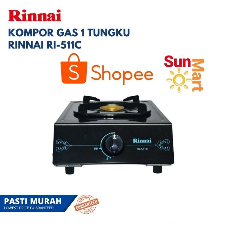 Jual Kompor Gas 1 Tungku Rinnai 511 C Kompor Rinnai teflon 511C ...