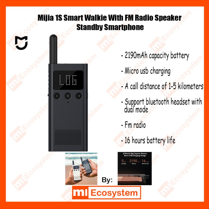 Jual Mijia Smart HT Walkie Talkie 1S Phone App Location FM Radio ...