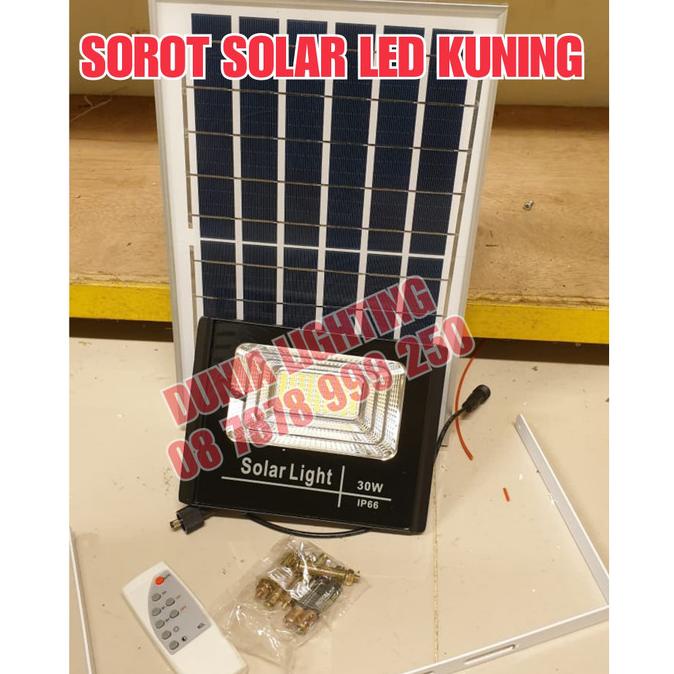 Jual Lampu Sorot Solar Led 30W Kuning Flood Light Tenaga Surya 30Watt ...