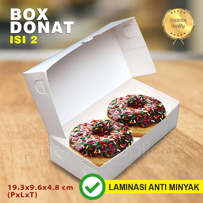 Jual Kotak Box Donat PUTIH-ISI 2 (50pc) | Shopee Indonesia