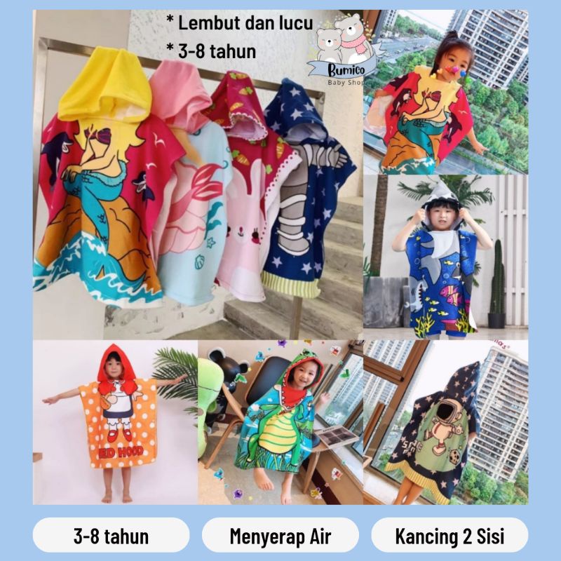 Jual Jubah Mandi Handuk Anak Karakter Lucu 3-8 tahun | Shopee Indonesia