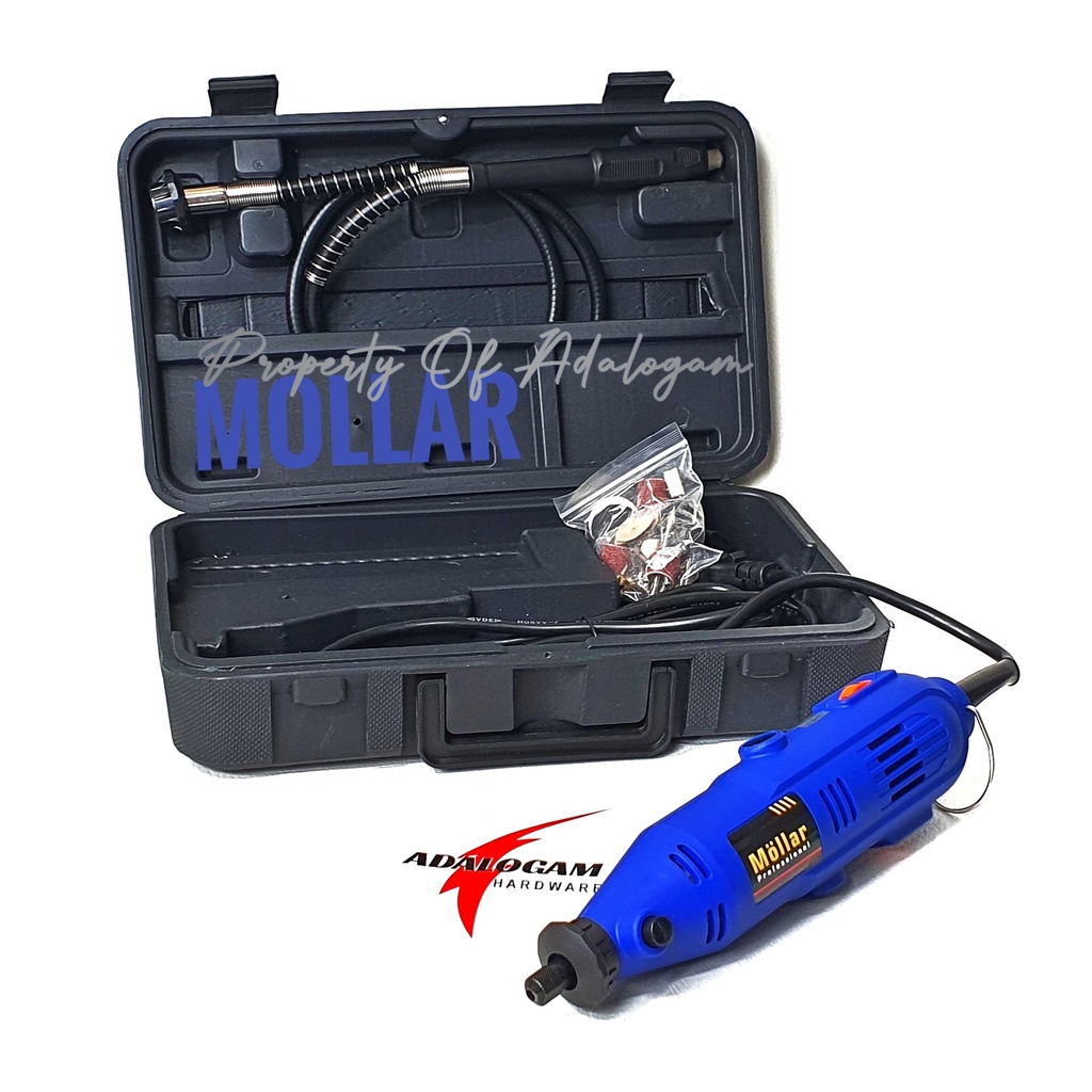 Jual Mollar Mini Grinder Set 40 pcs - Bor Gerinda Tuner 130 Watt ...