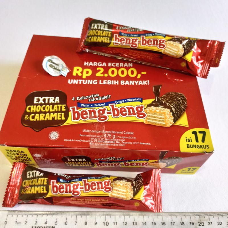 Jual BENG-BENG box ( 17 pcs @ 25 g ) Beng Beng cokelat crispy | Shopee ...