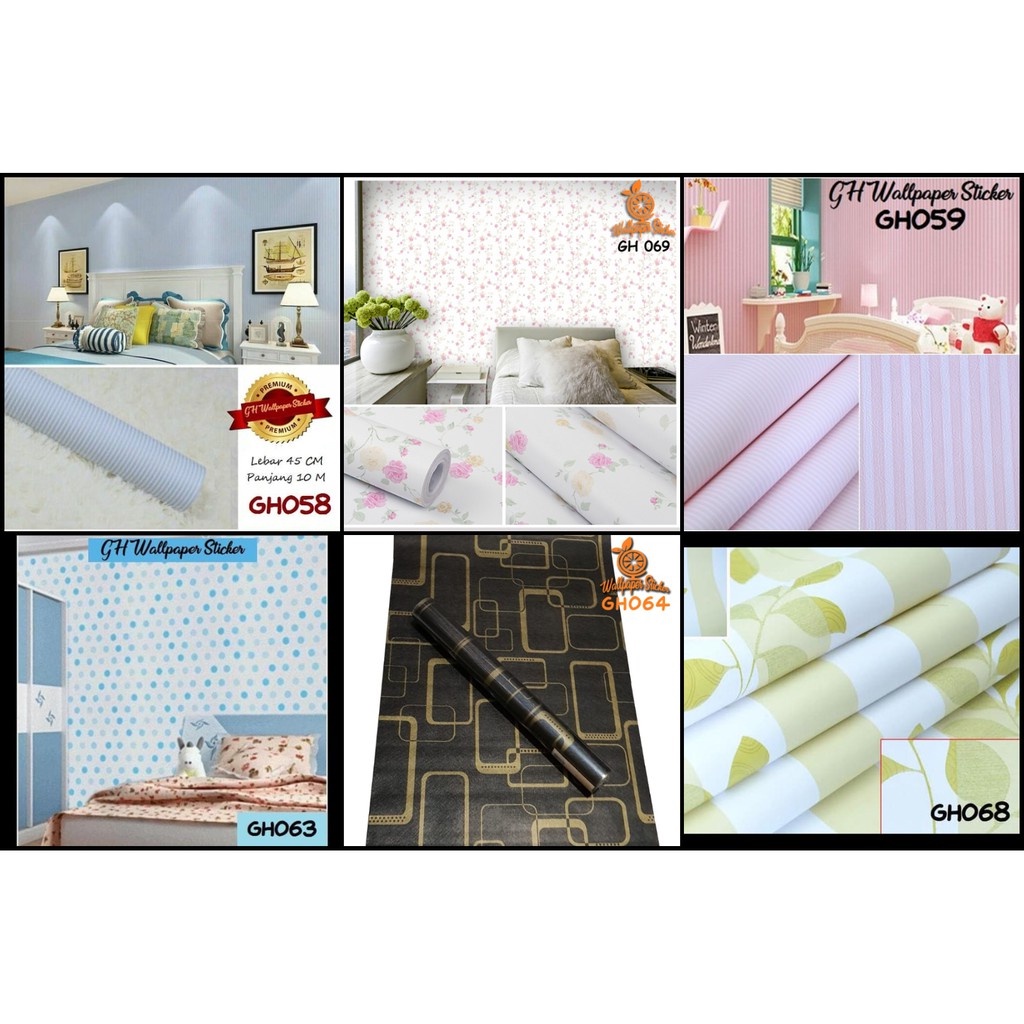 Jual Wallpaper Dinding Kamar Tidur Wall Stiker Ukuran 45 Cm X 8 Meter