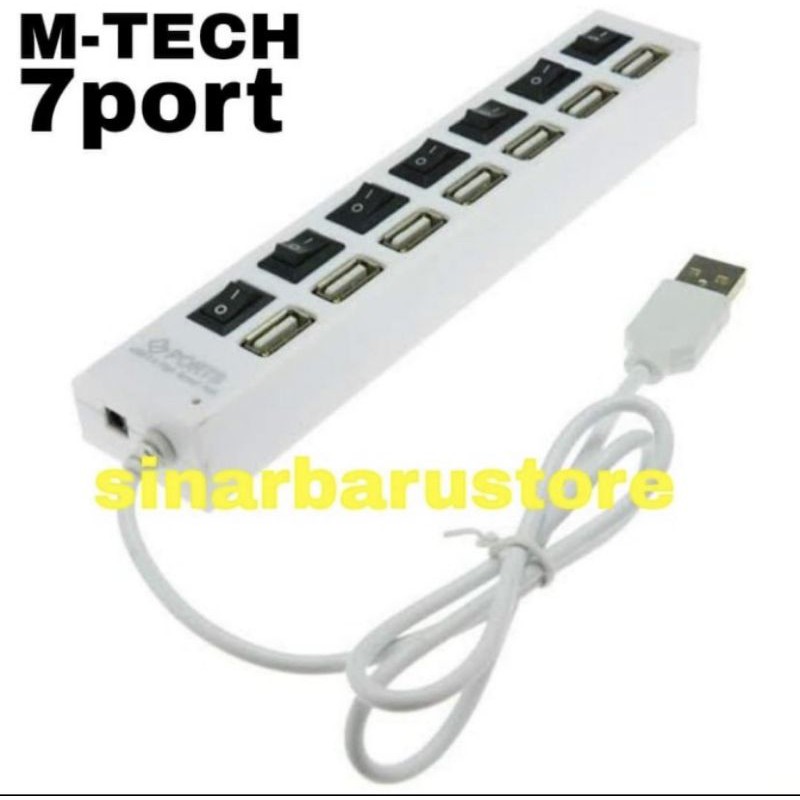 Jual USH HUB 2.0 "M-Tech" 7 port 7 switch + lampu LED biru Murah ...