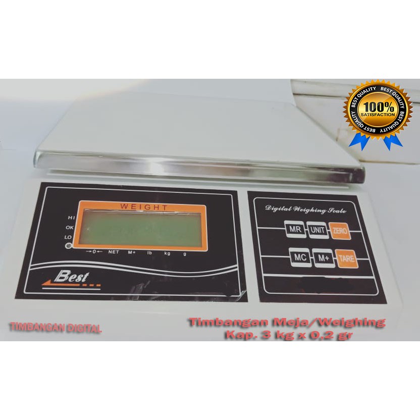 Jual Timbangan Digital Meja Weighing Scale Timbangan Duduk kap 3 kg x 0 ...