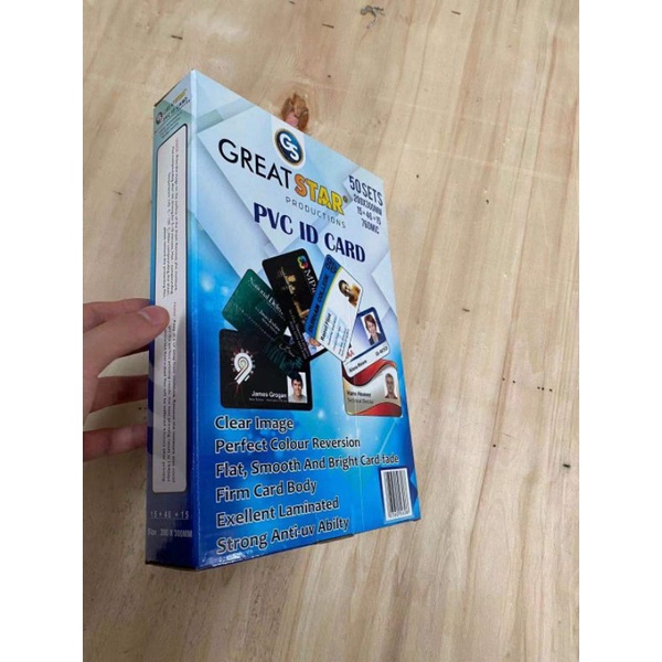 Jual PVC ID CARD / BAHAN ID CARD UK 200mm x 300mm/ 50Sets DYE INK ...