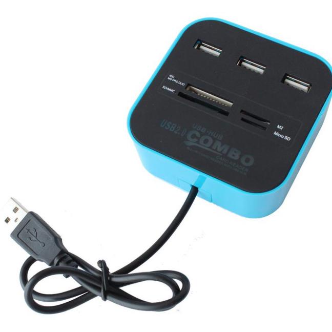 Jual USB HUB 3 PORT DAN CARD READER 4 SLOT COMBO / USB HUB + CARD ...