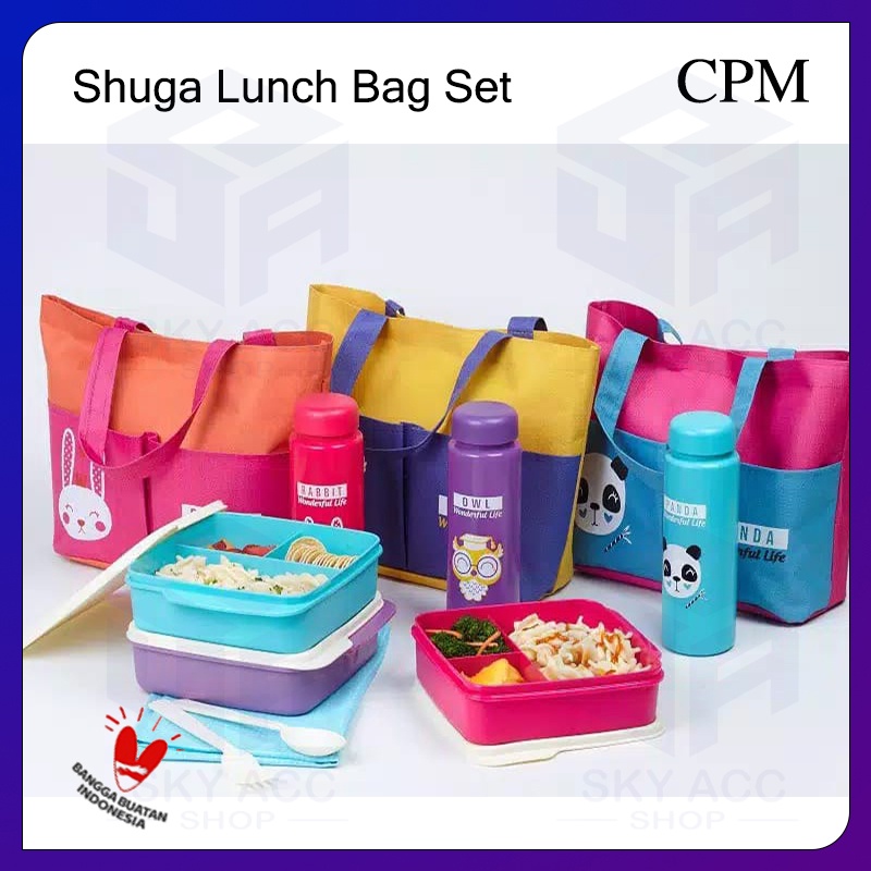Jual Lunch Box Set Kotak Bekal Makan | Shuga Lunch Bag Set | Tas Tempat Makan | Sky_accshop ...
