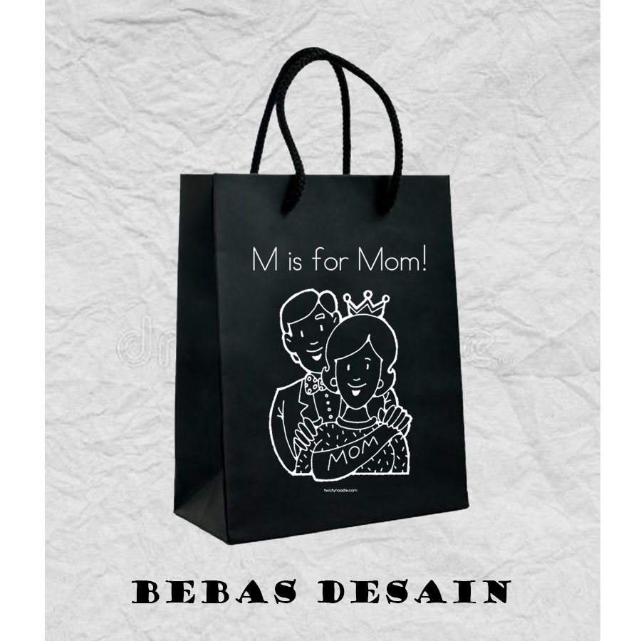 Jual (PAPER BAG CUSTOM) Paper Bag Kado Mini Hitam 11x7x16 Cm Paper Bag ...