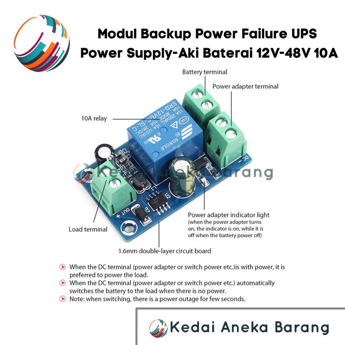 Jual Modul Backup UPS Proteksi Mati Lampu Power Supply Aki Baterai X804 ...