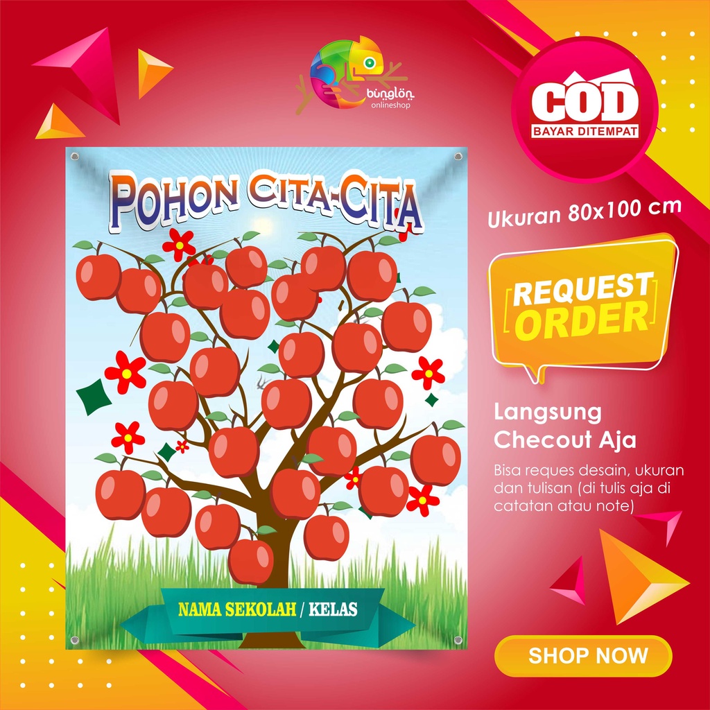 Jual Spanduk Banner Pohon Apel Cita-Cita, Literasi untuk Sekolah ...