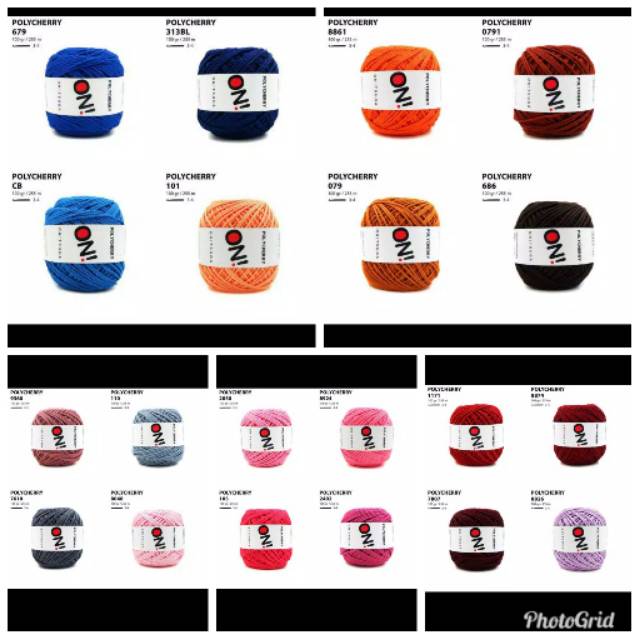 Jual Benang rajut polycherry katalog kode warna kedua (20 warna ...