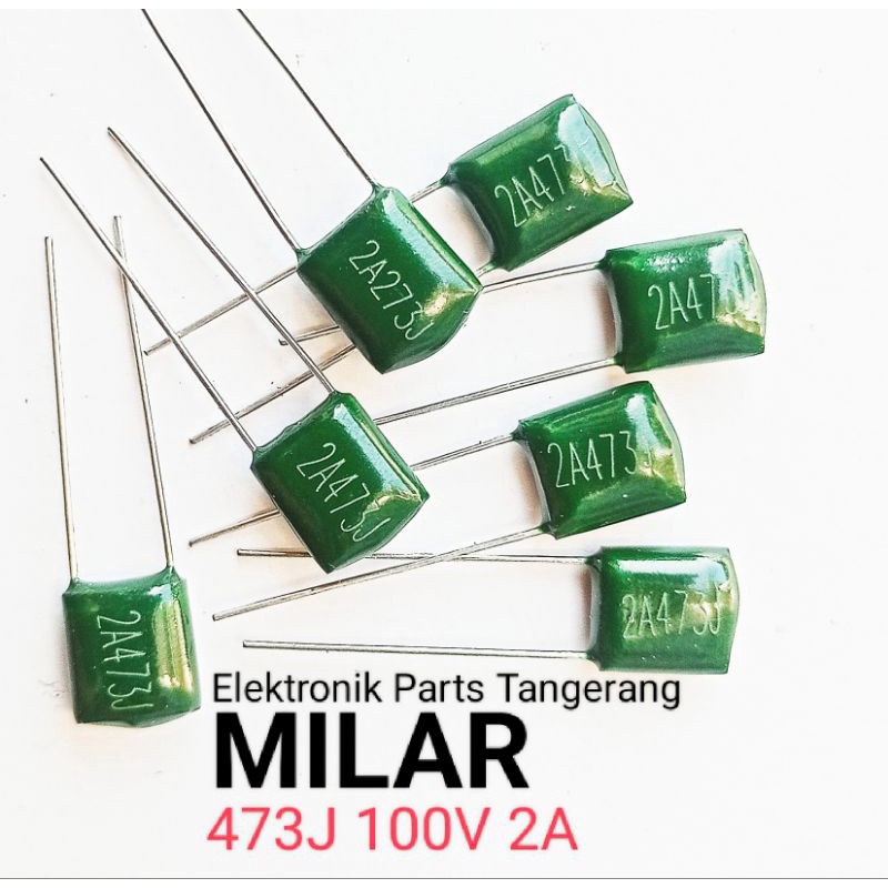 Jual KAPASITOR MILAR 473J 100V 2A 47k 47n 0.047uf CAPACITOR MILAR 473J ...