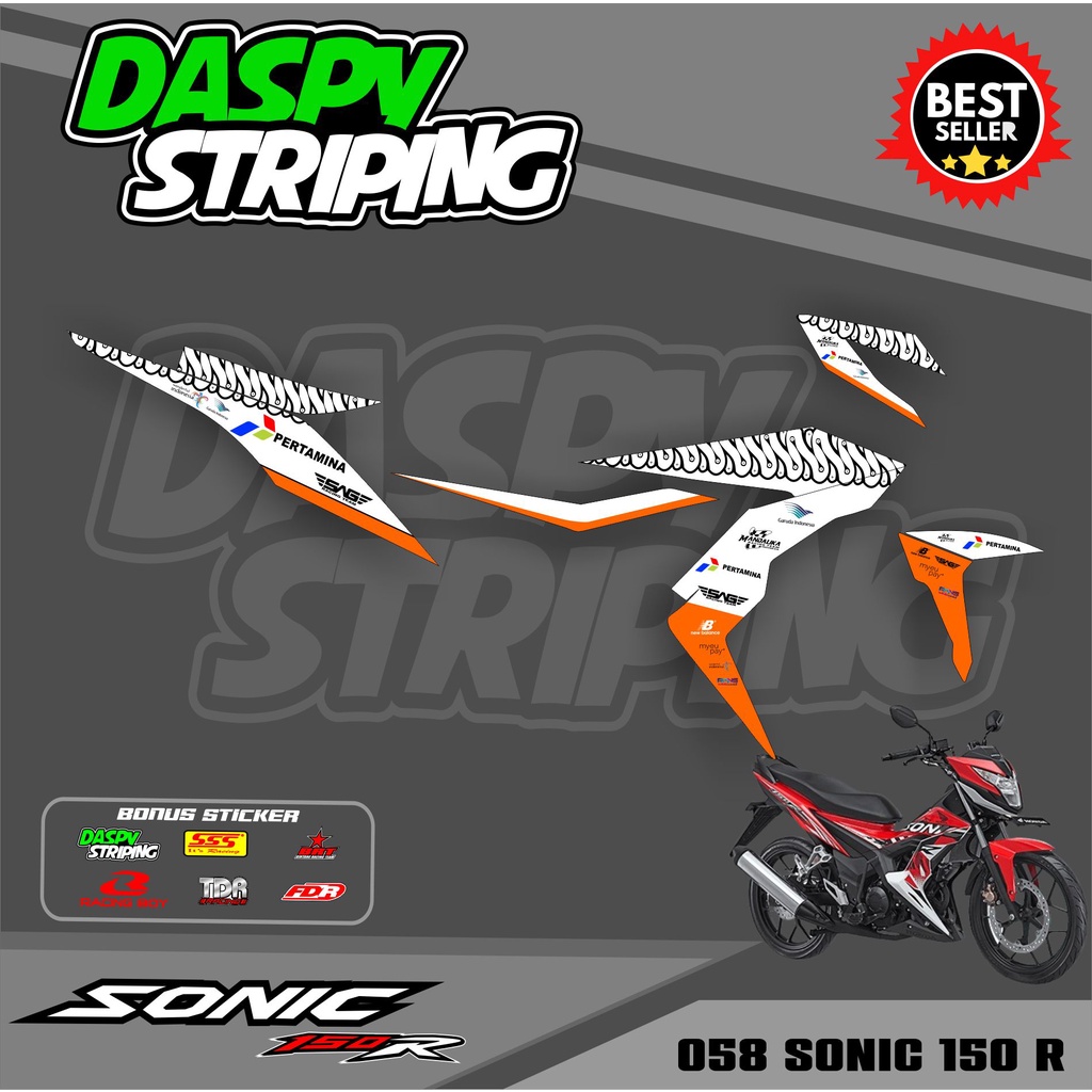 Jual STRIPING SONIC 150 R VARIASI- STRIPING SONIC MOTIF MANDALIKA ...