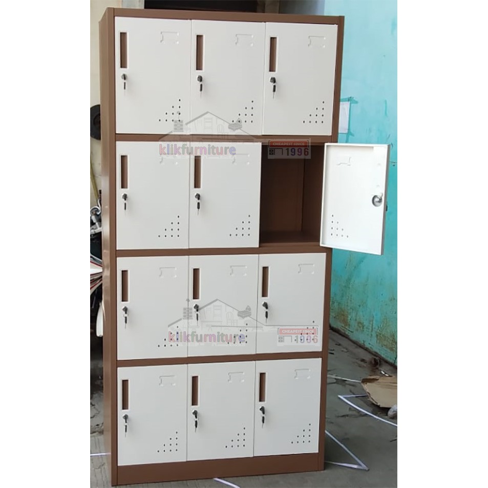 Jual Lemari Loker Locker Cabinet Pintu Besi 12 Pintu ACELO 12 Coklat ...