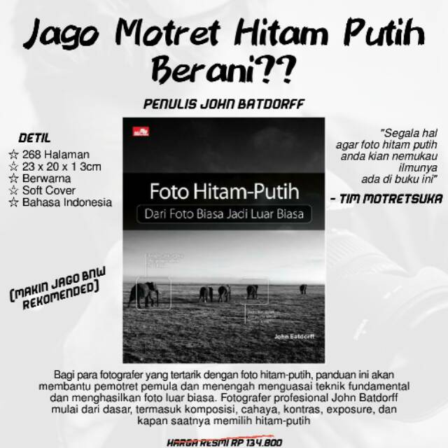 Jual Buku fotografi Hitam Putih John Batdorff | Shopee Indonesia