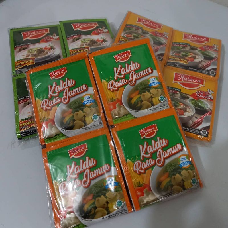 Jual Bumbu Kaldu Bubuk Probiotik HALAWA 24 Sachet Rasa Ayam Sapi Jamur ...